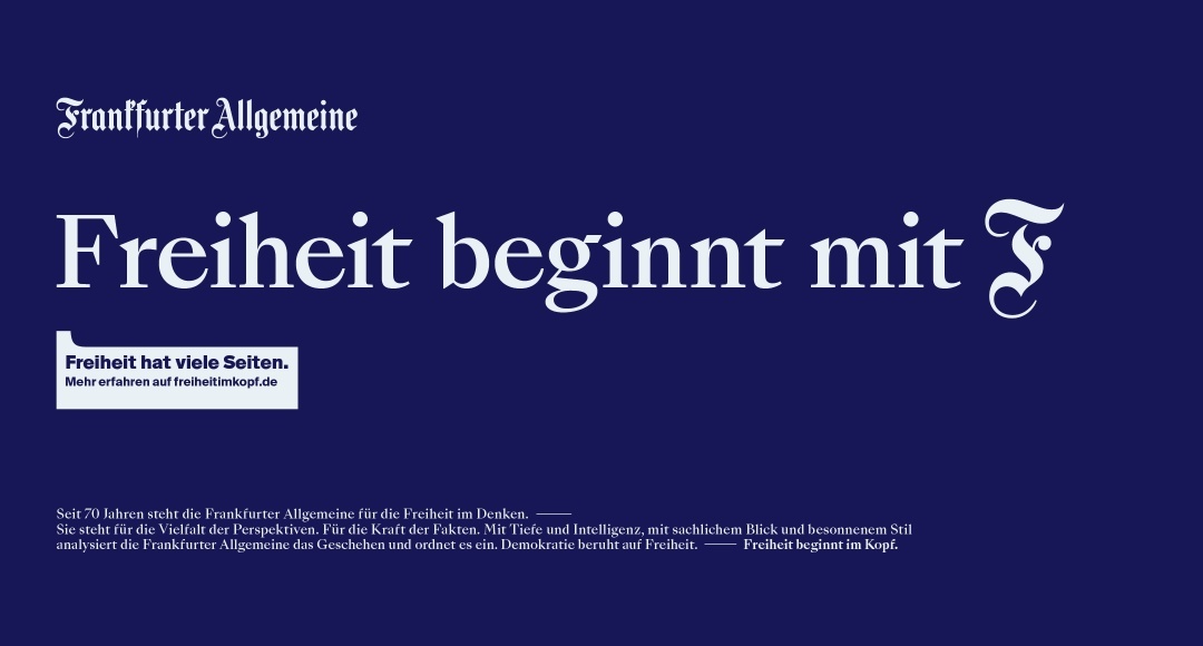 Freiheit beginnt im Kopf: Warum FAZ-Chef Lindner der neue Claim so ...